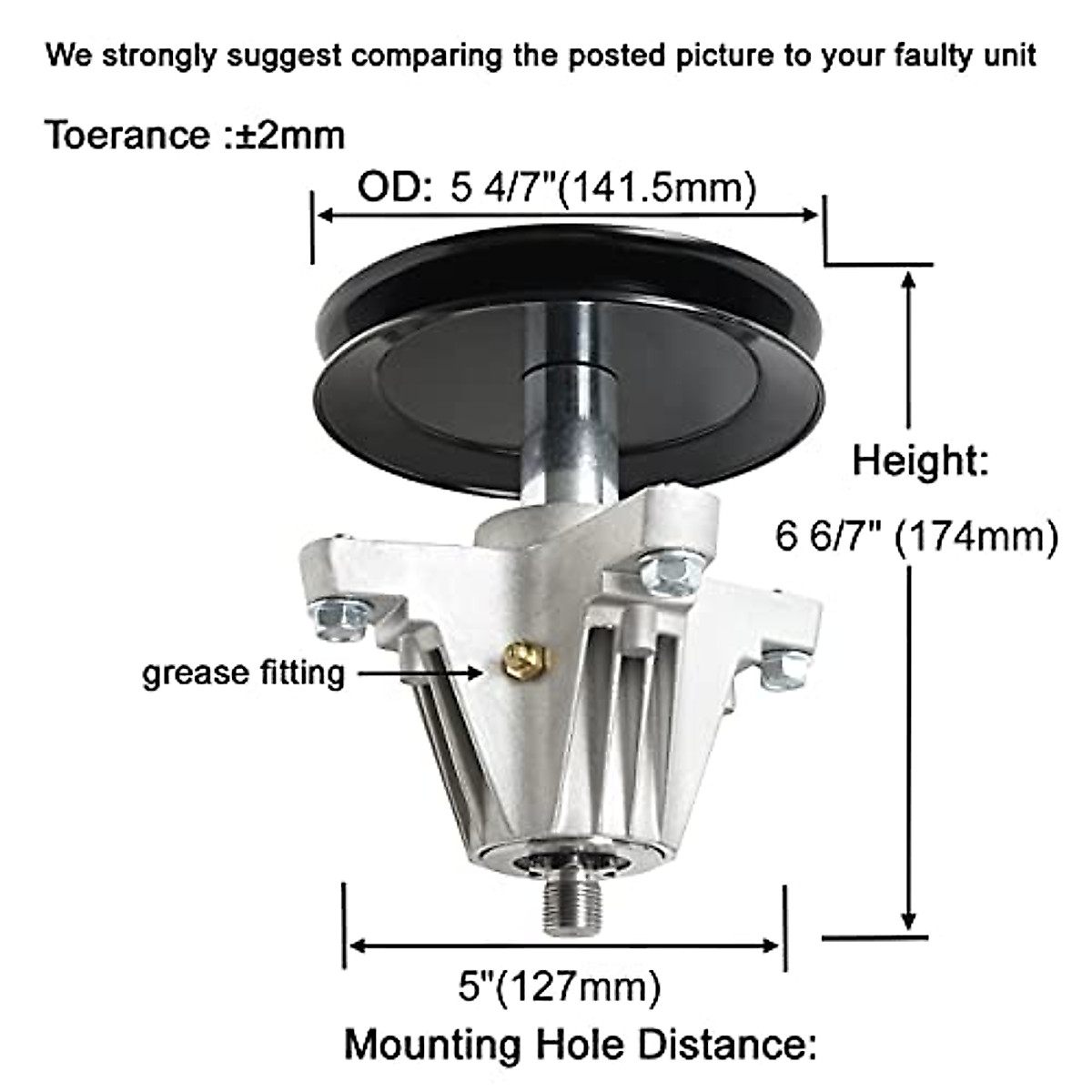 q&p Outdoor Power 618-06991 Fits MTD Most 200 and 700 Series mowers with 42" Deck Outdoor Power Spindle Assembly Bracket Replaces MTD 618-06991 with Mounting Screws