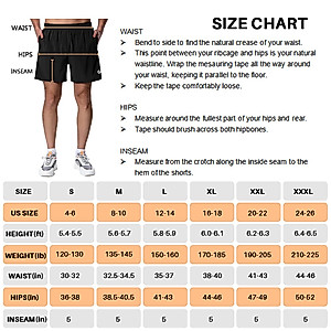 Men's 5 Inch Running Shorts Lightweight Athletic Workout Gym Shorts Liner with Zipper Pockets Black