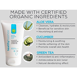 Healthy Hoohoo Gentle Feminine Wash for Women, pH Balanced Vulva Cleanser for Sensitive Skin, Plant Based Natural Hygiene, Unscented Vaginal Soap, Paraben and Glycerin Free (4 fl oz)