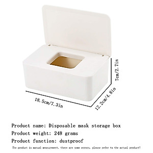Wipes Dispenser Holder with Lid, Home Wet Tissue Case Storage Box Container Dustproof Holder for Home Office Desk(White)