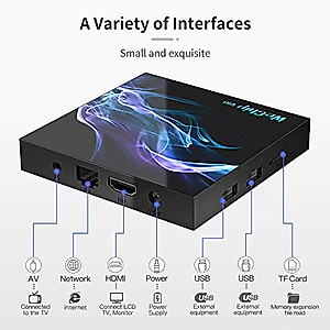 Android 10.0 TV Box,Android TV Box 4GB RAM 32GB ROM with Quad-Core 64bit,Supports 2.4G/5GHz Dual WiFi/BT5.0/ 6K/4K Ultra HD/3D/ H.265 Smart Android TV Box with Backlic Keyboard