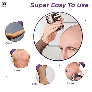 Skull Shaver Pitbull Platinum Pro Head & Face Shaver with Bonus Blade - Electric Razor/Shaver for Bald Head, Face & Body. Travel-Friendly, Wet/Dry Shave.