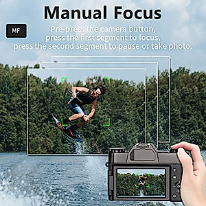 VJIANGER Digital Camera for Photography and Video 4K 48MP Vlogging Camera for YouTube with 180° Flip Screen,16X Digital Zoom,52mm Wide Angle & Macro Lens, 32GB TF Card, 2 Batteries (W01-Black)