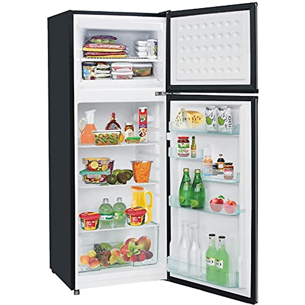 RCA RFR725 2 Door Apartment Size Refrigerator with Freezer, Stainless,7.5 cu ft