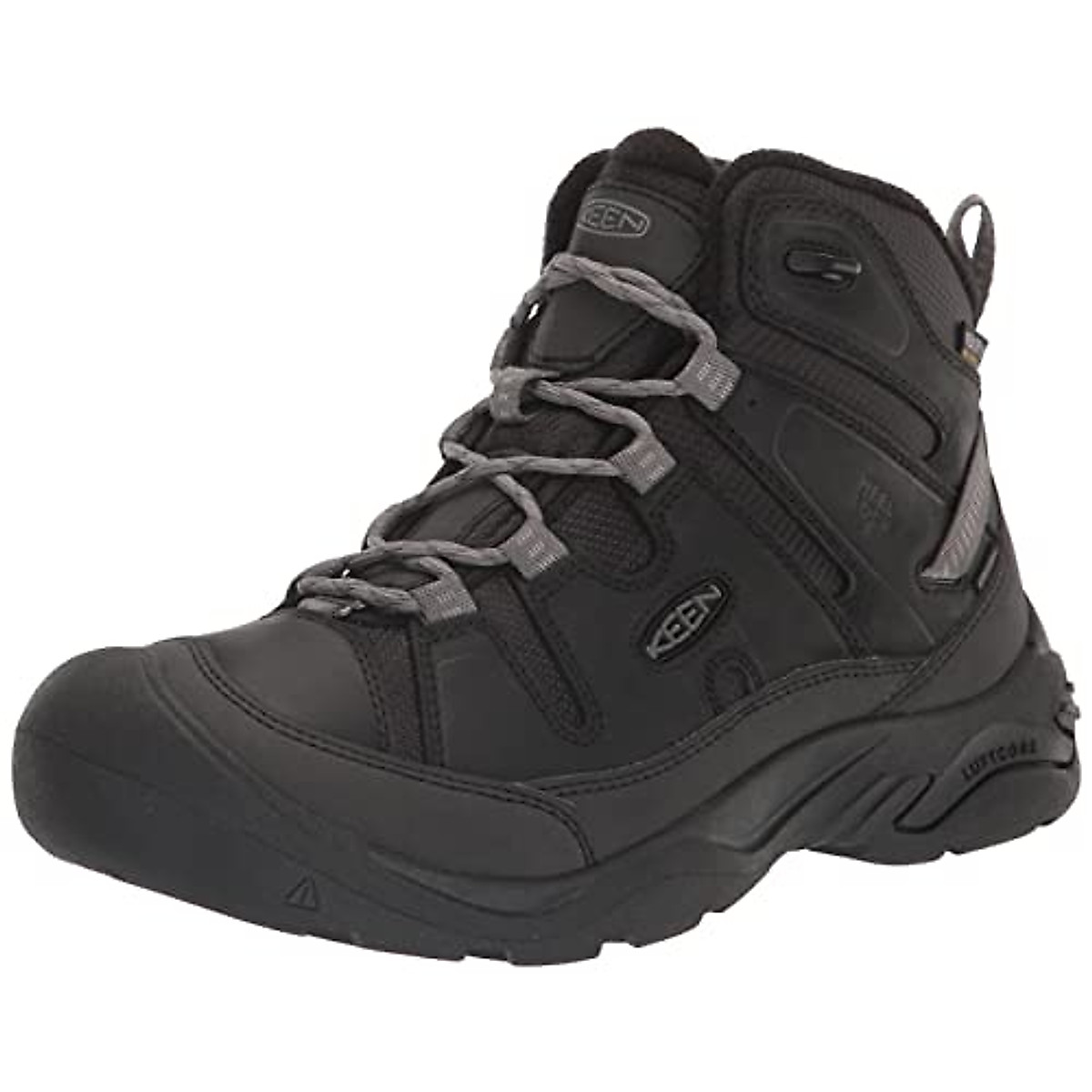 KEEN Men's Circadia Mid Heigh Polar Insulated Waterproof Hiking Boots, Black/Steel Grey, 10