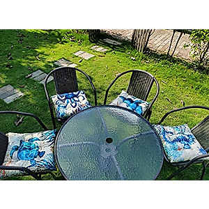 ADK SKY Seat Cushion Marine Animals Chair Pads for Dining Chairs, Office Chair, Car, Floor, Outdoor, Patio，Machine Wash & Dryer Friendly 4 Pack 16"×16"
