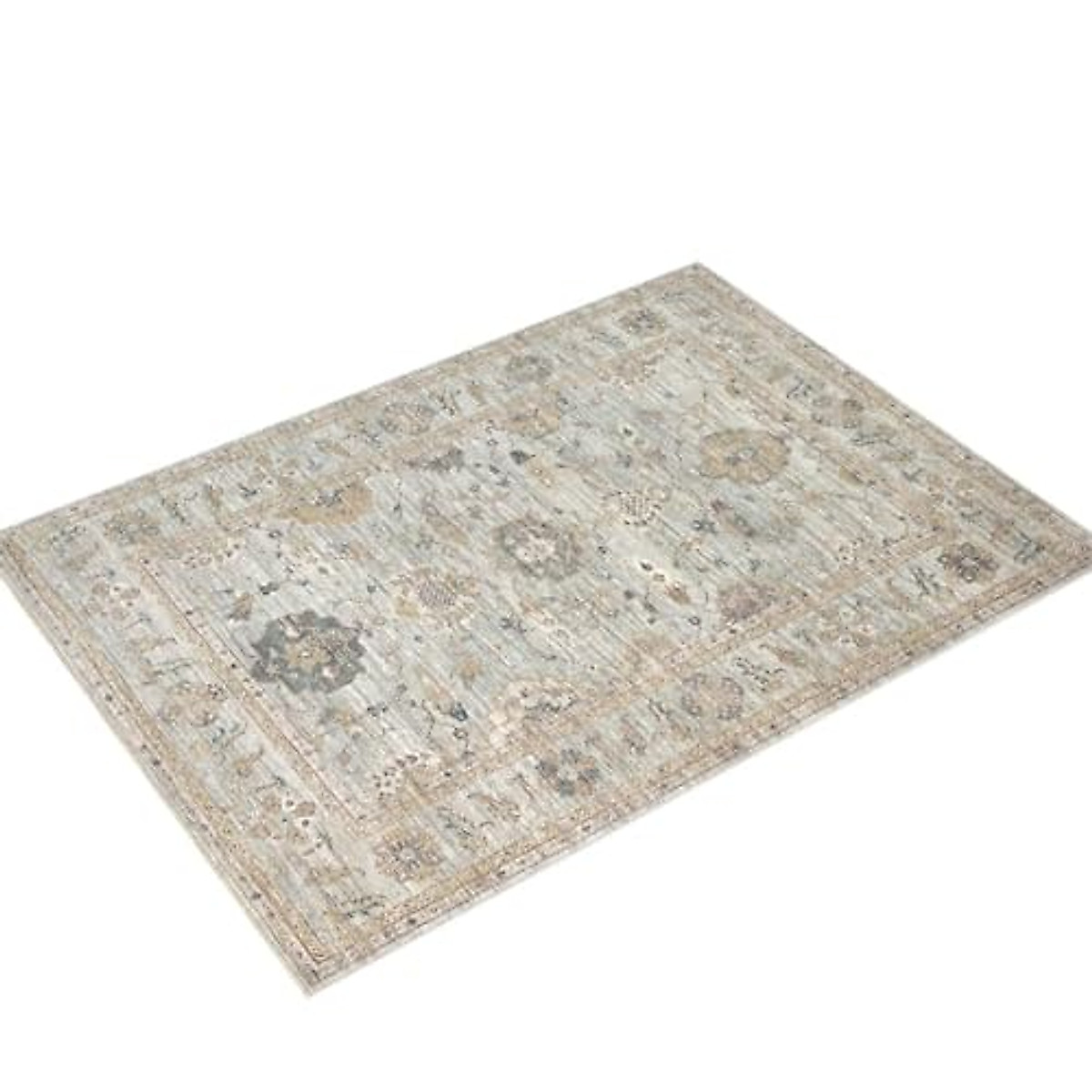 Loloi Magnolia Home by Joanna Gaines Millie Collection MIE-02 Sky/Gold 7'-10" x 10', .25" Pile Height, Area Rug