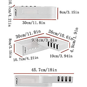 SUNFICON Expandable Bathroom Storage Shelf Adhesive Shower Caddy with Hooks Wall Mounted Kitchen Spice Rack Organizer No Drilling Shower Shampoo Holder 4 Clear Adhesive Stickers Affordable Gift White