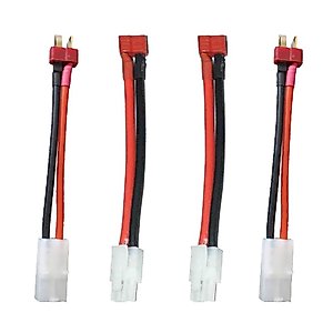 2pcs T-Plug Male Connector to Big-Tamiya Plug Female Connector Adapter and 2pcs T-Plug Female Connector to Big-Tamiya Plug Male Connector Adapter for RC Lipo Battery