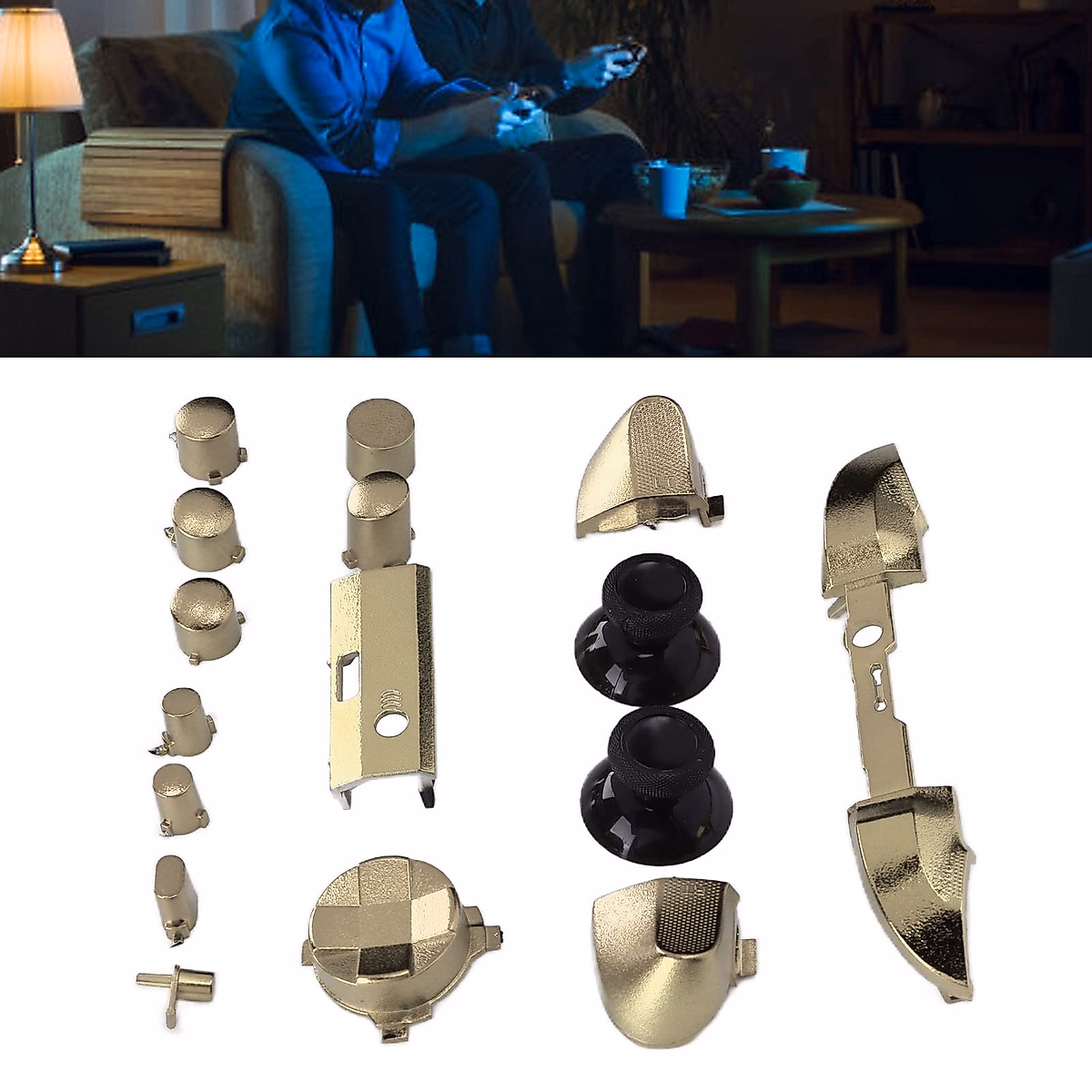 Full Game Controller Plating Button Set, Game Handle Accessories Compatible Beautiful Appearance for Series X(#3)