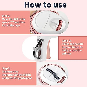 Vixic Embossing Label Maker Machine, Omega S Portable Handheld Embossed Label Maker Writer, Mini Embosser Label Maker with 3 Rolls Embossing Label Tapes for Home Office Organization