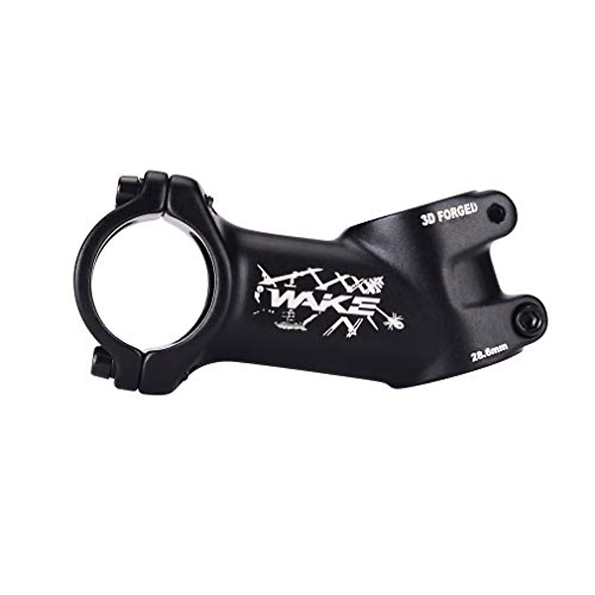 MTB Stem 31.8 Stem 70mm 25 Degree Wake Mountain Bike Stem Short Handlebar Stem for Most Bicycle, Road Bike, MTN, BMX, Fixie Gear, Cycling (Aluminum Alloy, Black)