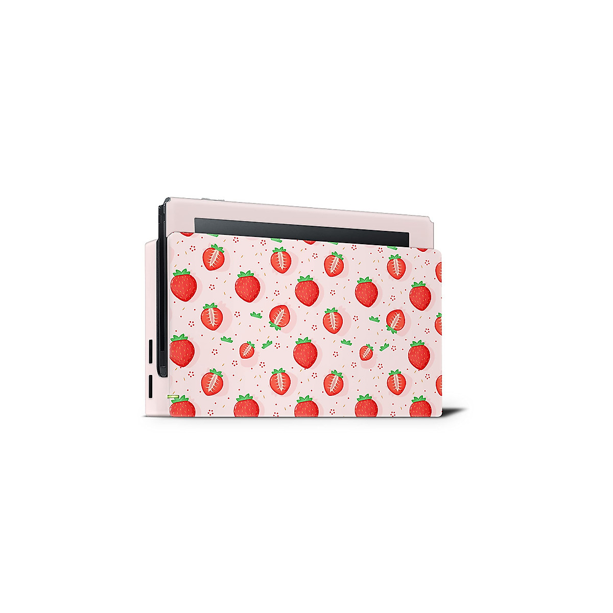 Tacky Design Strawberry Skin Compatible with Nintendo Switch Skin Wrap Cover, Kawaii Skin for Nintendo Switch Stickers, Premium Vinyl 3M Full Wrap Decal, Compatible with Joy-Con, Console, Dock.