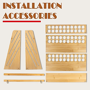 Paint Organizer Rack for 60 Bottles of Paints, Wooden 6 Tier Paint Holder, Wall-mounted Paint Storage Rack,Craft Paint Organizer,Suitable for Paint Set,Acrylic Painting