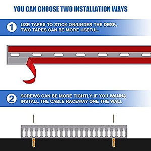 Open Slot Wire Duct Kit, 31.4"(2 x 15.7) Server Rack Cable Management, Cable Management Raceway for Hide Network HDMI VGA Cable, Wiring Raceway Cable Duct, Desk Wire Channel, 2 Pack, Grey