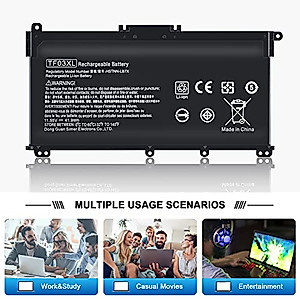 TF03XL 920070-855 920046-421 Battery for HP Pavilion X360, TF03041XL Battery Replacement for HP Laptop 14-CD 14M-CD 15-CC 17-AR Series 14M-CD0003DX 15-CC563ST 15-CC023CL 17-AR050WM HSTNN-UB7J