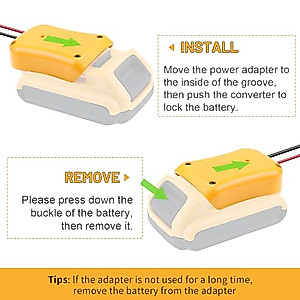 Kzreect Power Wheels Adapter for Dewalt 20V Battery Adapter, 20V Power Wheels Battery Converter Kit with Fuses Holder and Switch, Wire Terminals, 12AWG Wire for RC Car Toys Truck Adapter Set (2 Pack)