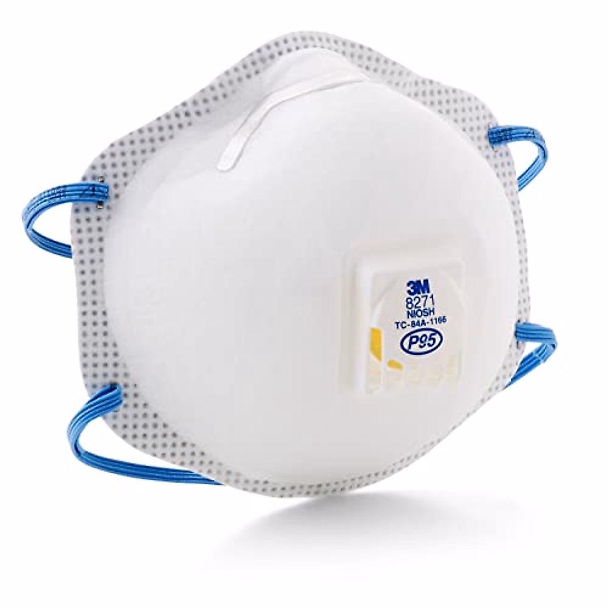 3M Particulate Respirator 8271, P95, Pack of 10, Cool Flow Exhalation Valve, Braided Headband, Adjustable M-noseclip, Disposable General Purpose for Dust and other Particles