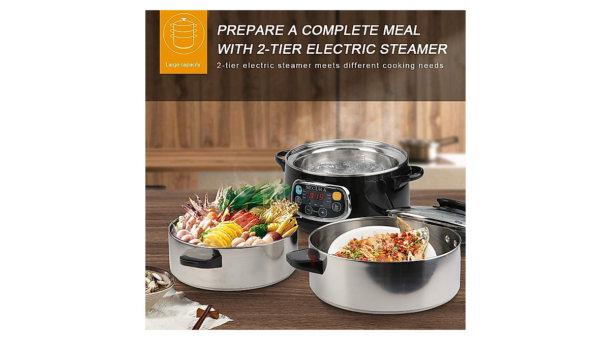 Secura 8.5 Quart Electric Food Steamer - Healthy Cooking
