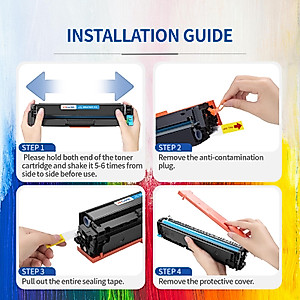 INKCLOUD 206X Toner Cartridges 4 Pack (with Chip) Compatible Replacement for HP 206X A W2110A W2110X Work with HP Color Pro MFP M283fdw M283cdw M283 Pro M255 M255dw Printer Ink High Yield Toner