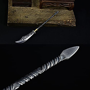 lkjad Tea Knife Full Tang Handmade Tea Set Cutting Small and Portable Sharp Collectibles Metal Stainless Steel Guan Gong Knife Letter Opener