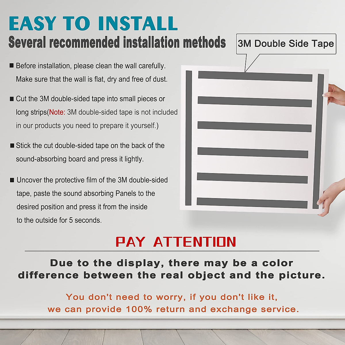 Ruonin.X 8 Pack Decorative Art Acoustic Panel .47"x 31" Sound Absorbing Panel,Acoustical Soundproof Wall Panels,Better Acoustic than foam, Suitable for Recording Studio and Home Acoustical Treatments.