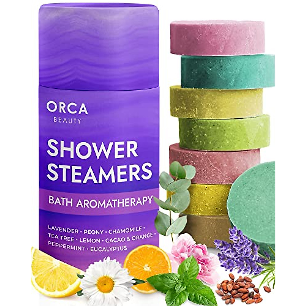 Shower Steamers (8 Scents) Includes Eucalyptus Shower Bombs, Shower Steamers Aromatherapy Shower Steamer, Shower Bombs Aromatherapy, Shower Bomb Menthol, Shower Steamers for Women & Men Shower Tablets