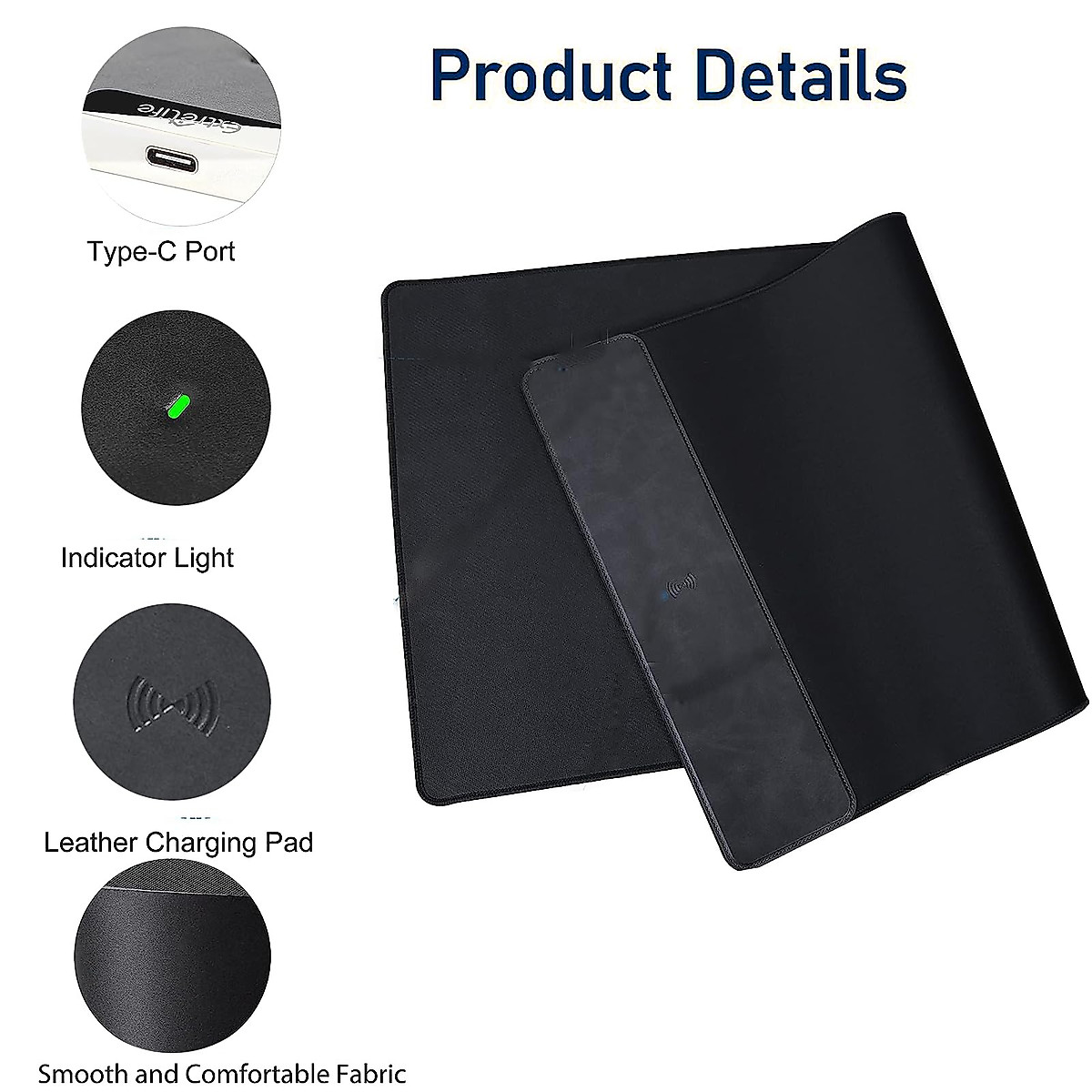 Wireless Charging RGB Gaming Mouse Pad, LED Mouse Pad 780x300x3MM, 14 Light Modes Extra Large Mousepad Non-Slip Rubber Base RGB Desk Mat for Gaming, MacBook, PC, Laptop, Desk