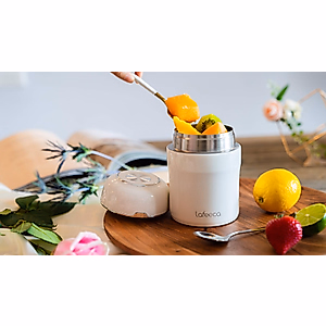 Lafeeca Thermos Food Jar Vacuum Insulated Lunch Box Leak Proof Storage Container 17 oz - White