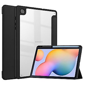 Compatible with Samsung Galaxy Tab S7/S8 11“ S6 Lite 10.4”2020/2022 Tablet Case Leather Tri-fold Ultra Thin Protective Cover (Color : Black, Size : for Tab A8 10.5)