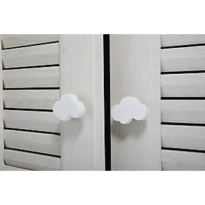 Mgoodoo Cloud Cartoon Kids Room Knob, 4.5cm Cute White Dresser Handles Soft Rubber Decor Pull for Door Wardrobe Toy Organizer Box Bookcase Bedroom Single Hole