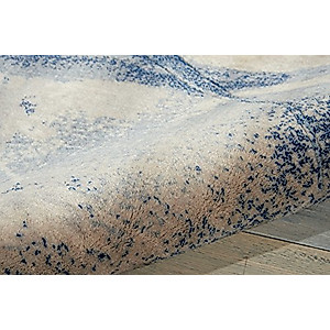 Nourison Somerset Floral Ivory/Blue 7'9" x 10'10" Area-Rug, Easy-Cleaning, Non Shedding, Bed Room, Living Room, Dining Room, Kitchen (8x11)
