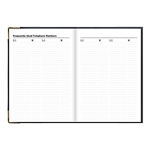 Letts of London Classic Weekly Planner, 12 Months, January to December, 2024, Appointments, Gold Corners, A5 Size, 8.25" x 5.875", Black (C32XBK-24)