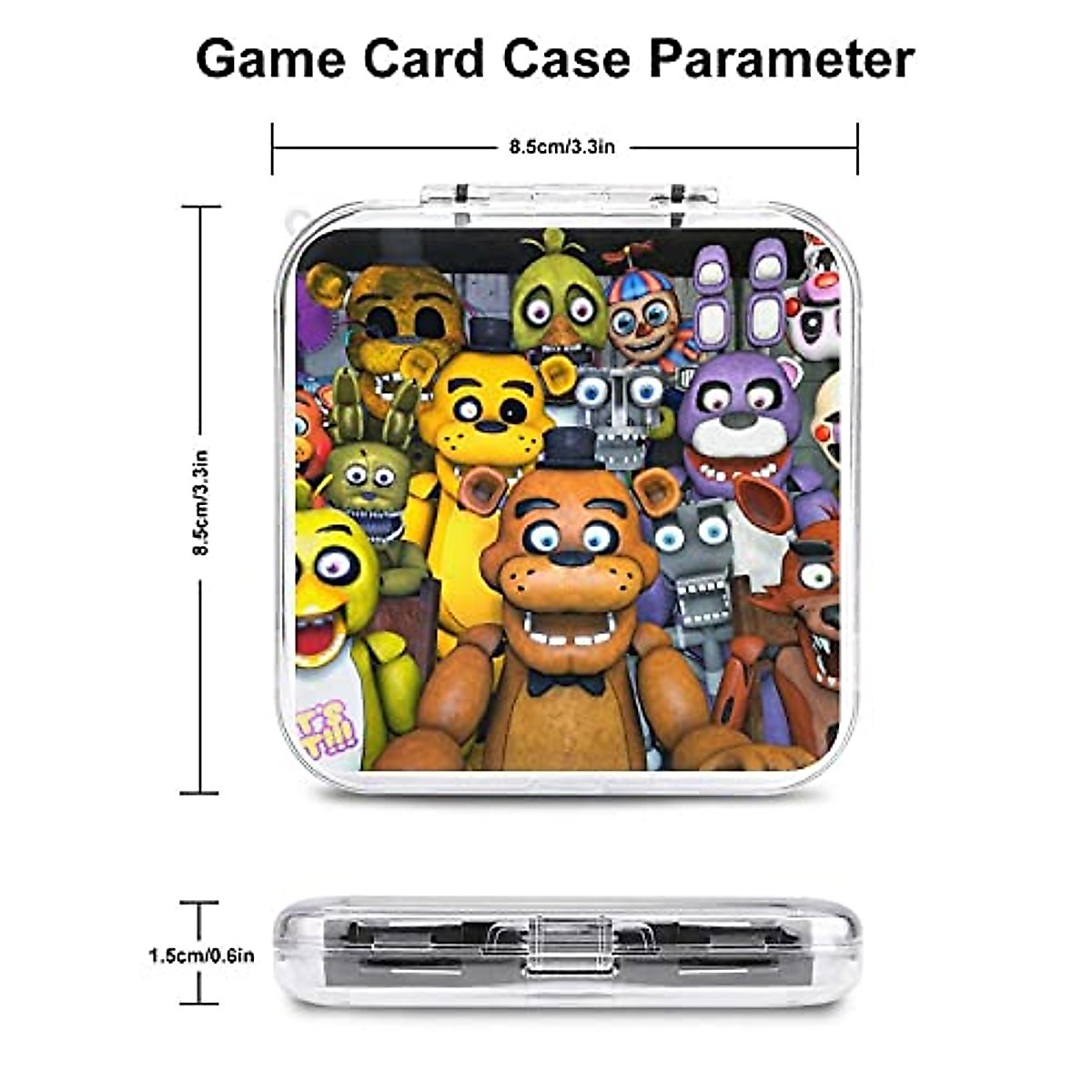 F-NAF Game Card Case Compatible with Switch Games - 12 Slots Storage Box, Slim and Portable Protective Shell Storage Bag.
