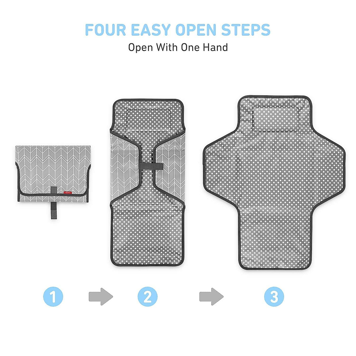 Changing Pad Cover & Portable Changing Pad - Babebay Ultra Soft Minky Dots Plush Changing Table Covers 2 Pack & Portable Travel Baby Changing Pads Waterproof for Baby 1 Pack