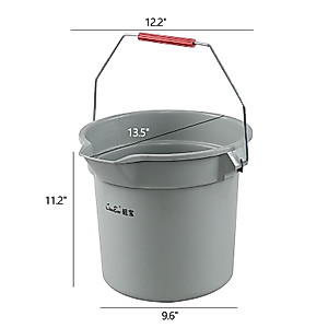 Teyyvn 4-Pack Commercial Round Bucket, 3.5 Gallon Industrial Round Utility Pail with Handle, Gray
