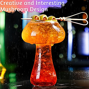 SuproBarware Mushroom Glasses Mushroom Cocktail Glass Cup (Transparent2B)