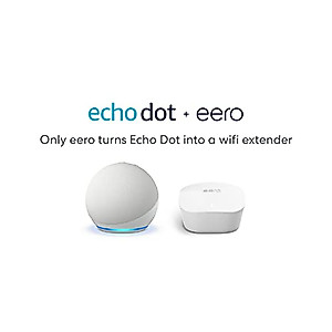 Echo Dot (5th Gen) Glacier White with eero Mesh Wifi Router
