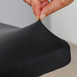 NEWISHER 2 Pack Fitted Tablecloth Rectangle 4ft Elastic Edge Spandex Table Top Cover for Picnic Outdoor Camping Park Patio Black 23 x 48 inch