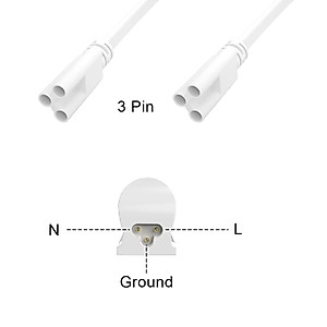 SHOPLED 5FT Plug Power Cord T5 T8 LED Tube Power Wire Cable with On/Off Switch 3 Prong Plug­ for LED Shop Lights