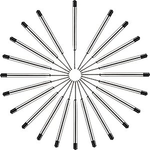 MengRan 3.9'' Parker Compatible Ballpoint Pen Refills, Medium Point, Metal G2 Pen Refill, Black Ink Pen Refills,Pack of (20)