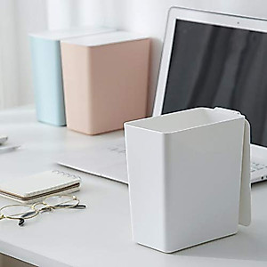 shlutesoy Mini Solid Color Desktop Dustbin Trash Can Kitchen Worktop Rubbish Holder Bin
