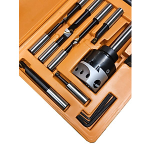 1'' Shank Carbide Tipped 3'' Boring Head Set 12 Pc 3/4'' Boring Bar Set