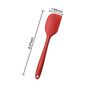 JIANYI Silicone Spatula, One Piece Design Flexible Scraper, Nonstick Small Rubber Kitchen Utensils for Cooking, Baking and Mixing - Red
