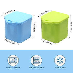 MUUPEG 2PCS Dips Containers Fits Most Bento Lunch Box To Go, Leakproof Salad Dressing Container Fits Lunch Box for Kids, Food Grade Silicone Condiment Container with Lids (Blue & Green)