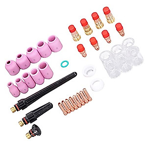 TIG Welding Accessory Kit, Arc Welder Accessories Body Stub Gas Lens Durable Collet Easy Installation for WP‑17/18/26
