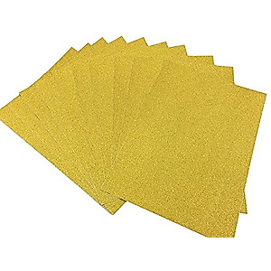 Glitter Cardstock, Misscrafts 10 Sheets 12" x 8" Sparkling Glitter Cardstock 250gms Scrapbooking Craft Paper for Cardmaker DIY Christmas Wedding Birthday Decoration Craft (Gold)