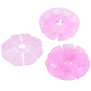 LEFV™ Storage Box Round 8 Compartments Beads Pearls Jewelry Accessories Organizer Pill Case Classified Container, Pack of 2, Random Color