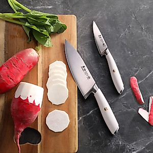 Cangshan L1 Series 2-Piece Starter Knife Set, Forged German Steel, White, 1027501