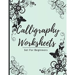Calligraphy Set for Beginners: Calligraphy Practice Paper Hand Lettering Workbook with each page writing a black background to avoid ink appearing , 120 Sheet , 8.5 x 11 Inches